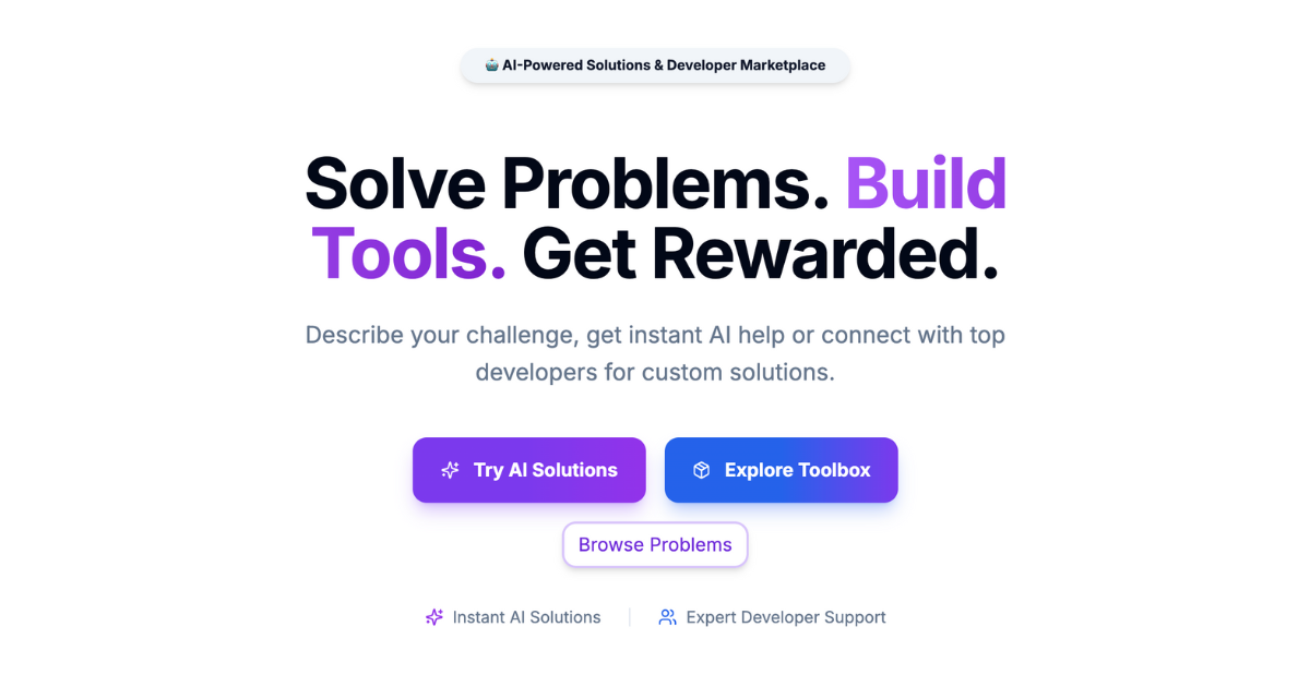 DevSolve — Developer Marketplace | Solve Problems & Share Modules